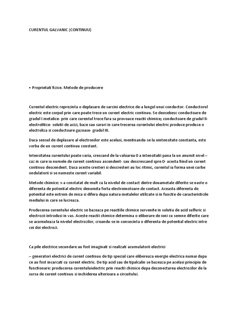 Curentul Galvanic | PDF