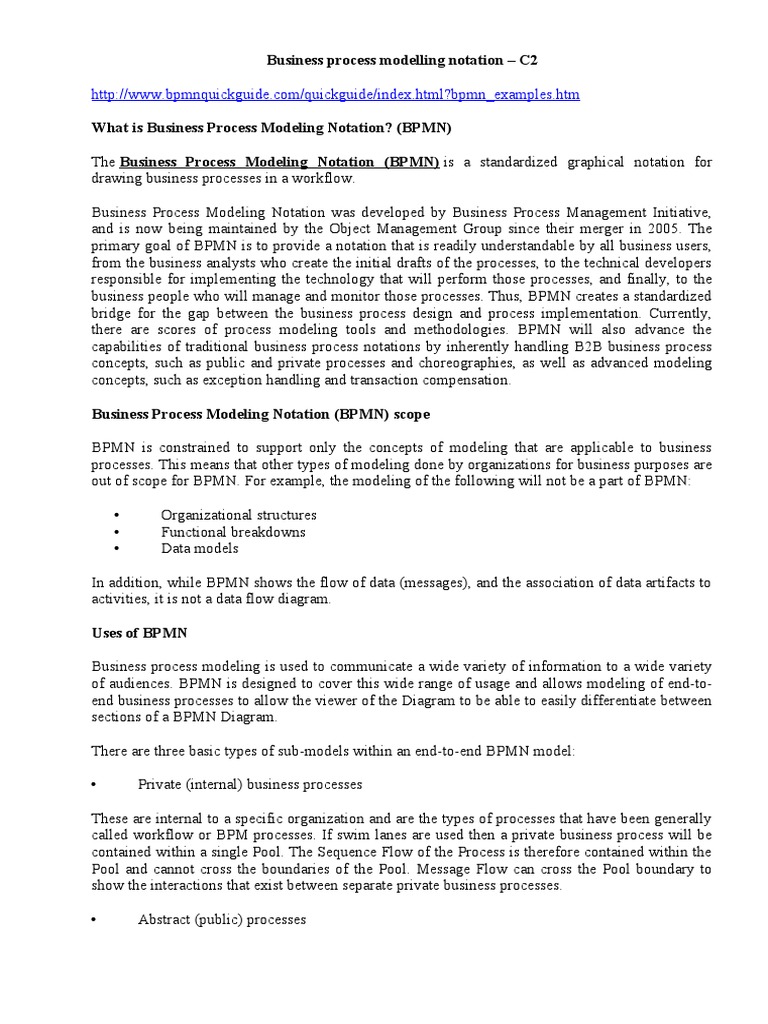 Business Process Modelling Notation - C2 | Download Free PDF | Systems ...