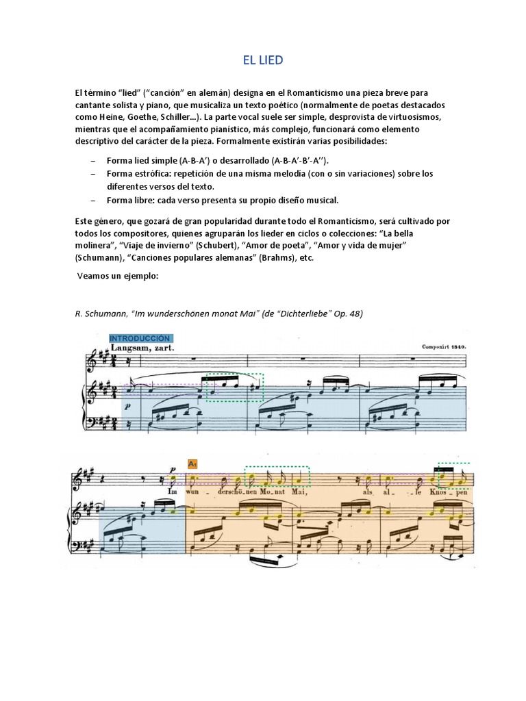 01.el Lied PDF | PDF | Música clásica | Composiciones Musicales