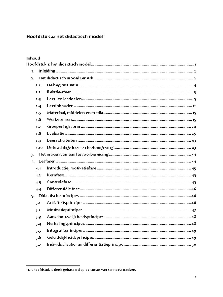 Hoofdstuk 4 Didactisch Model 2018 2019 PDF | PDF