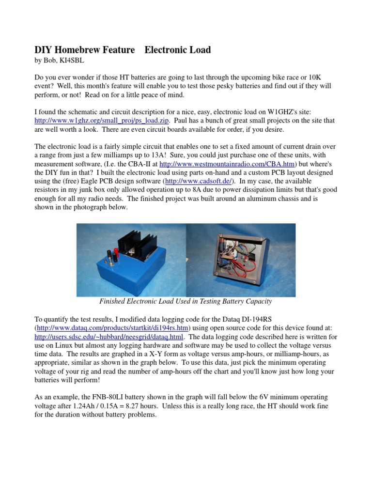 DIY Homebrew Feature Electronic Load: Finished Electronic Load Used in ...