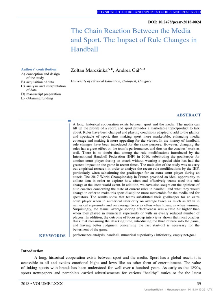 (18994849 - Physical Culture and Sport. Studies and Research) The Chain ...