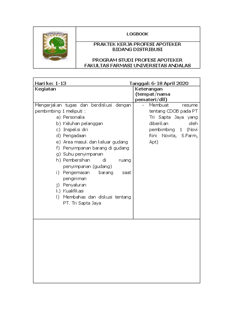 Logbook Distribusi-Resume (Siska Indah 1941013046) PDF | PDF | Karier & Perkembangan | Bisnis