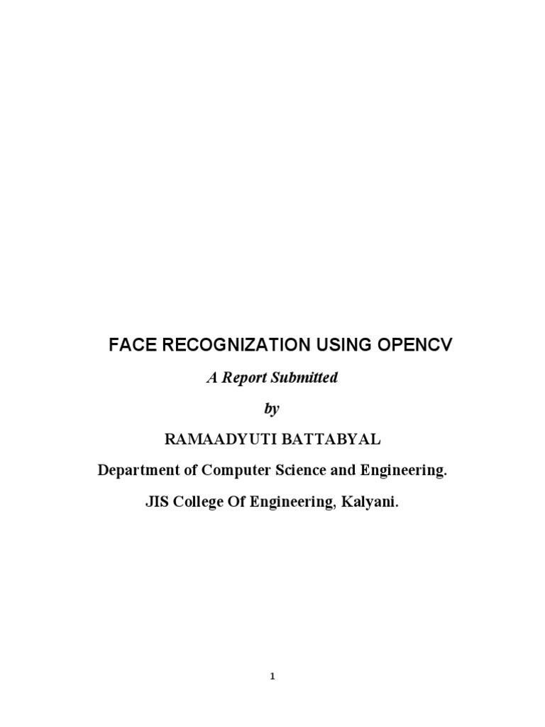Face Recognization Using OpenCv - Report | PDF | Software Testing ...