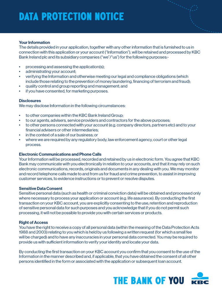 Data Protection Notice | PDF | Information | Common Law