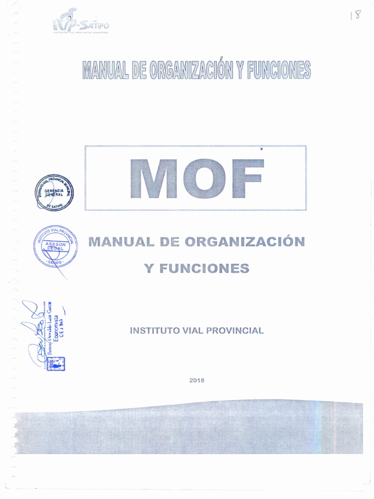MANUAL DE ORGANIZACION Y FUNCIONES MOF Del IVP | PDF | Auditoría | Presupuesto