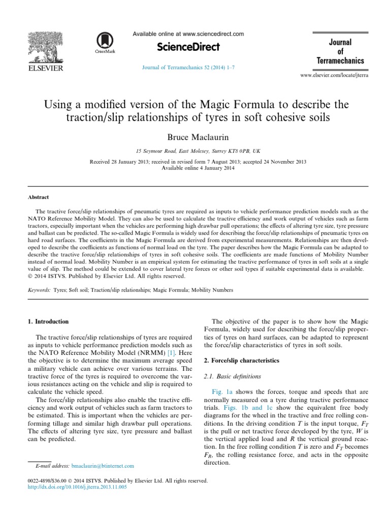 Traction Magic Formula | Download Free PDF | Force | Tire