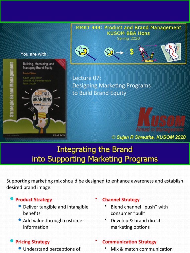 Designing Marketing Programs To Build Brand Equity: MMKT 444: Product ...