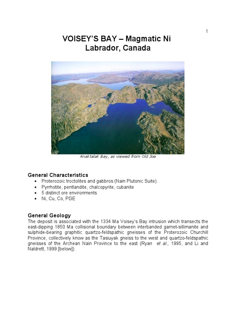 Voisey's Bay 1.2 | PDF | Geochemistry | Geology