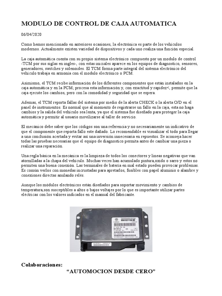 101.modulo de Control de Caja Automatica | Descargar gratis PDF ...
