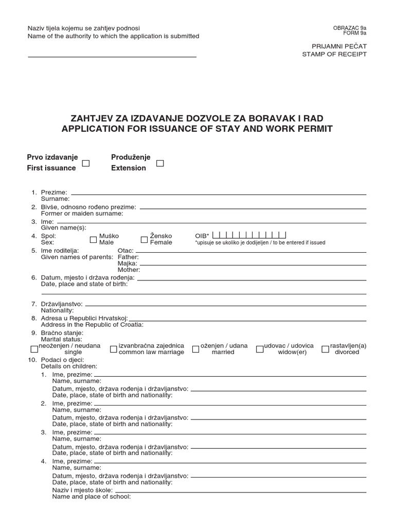 Obrazac 9a PDF | PDF