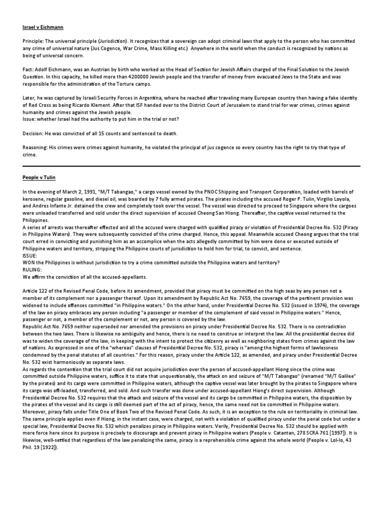 PIL Cases 3.25.20 | PDF | Treaty | Sovereign Immunity