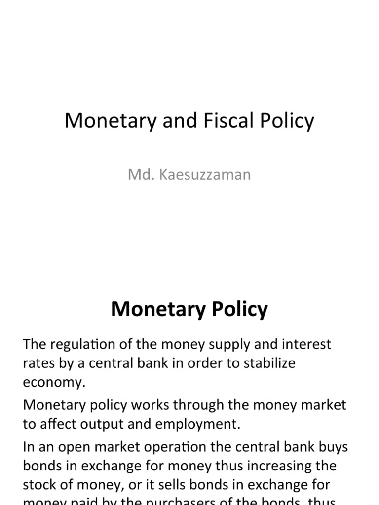 Fiscal and Monetary Policy | PDF | Fiscal Policy | Monetary Policy