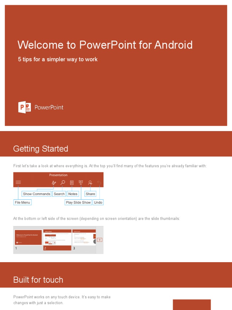 Getting Started with PowerPoint for Android in 5 Simple Tips | PDF | Microsoft Power Point ...