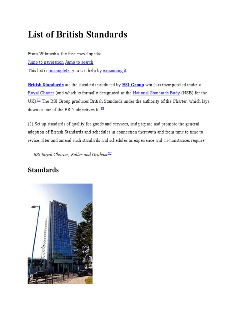 List of British Standards | PDF | Ac Power Plugs And Sockets ...