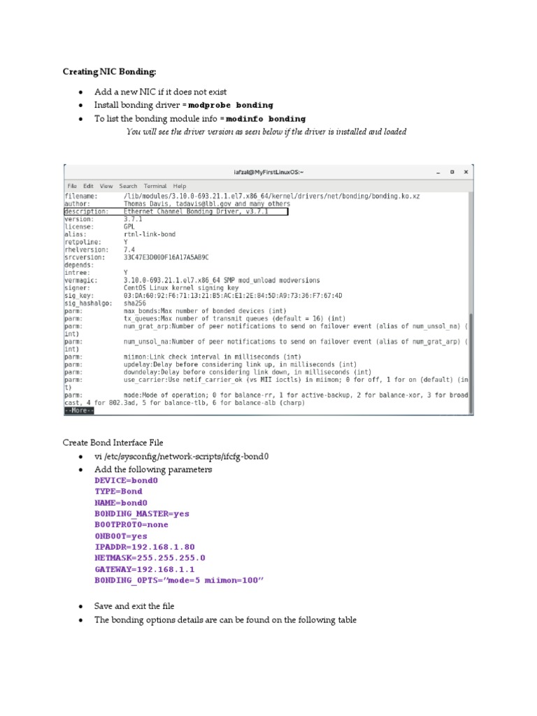 6.1 Creating NIC Bonding | PDF