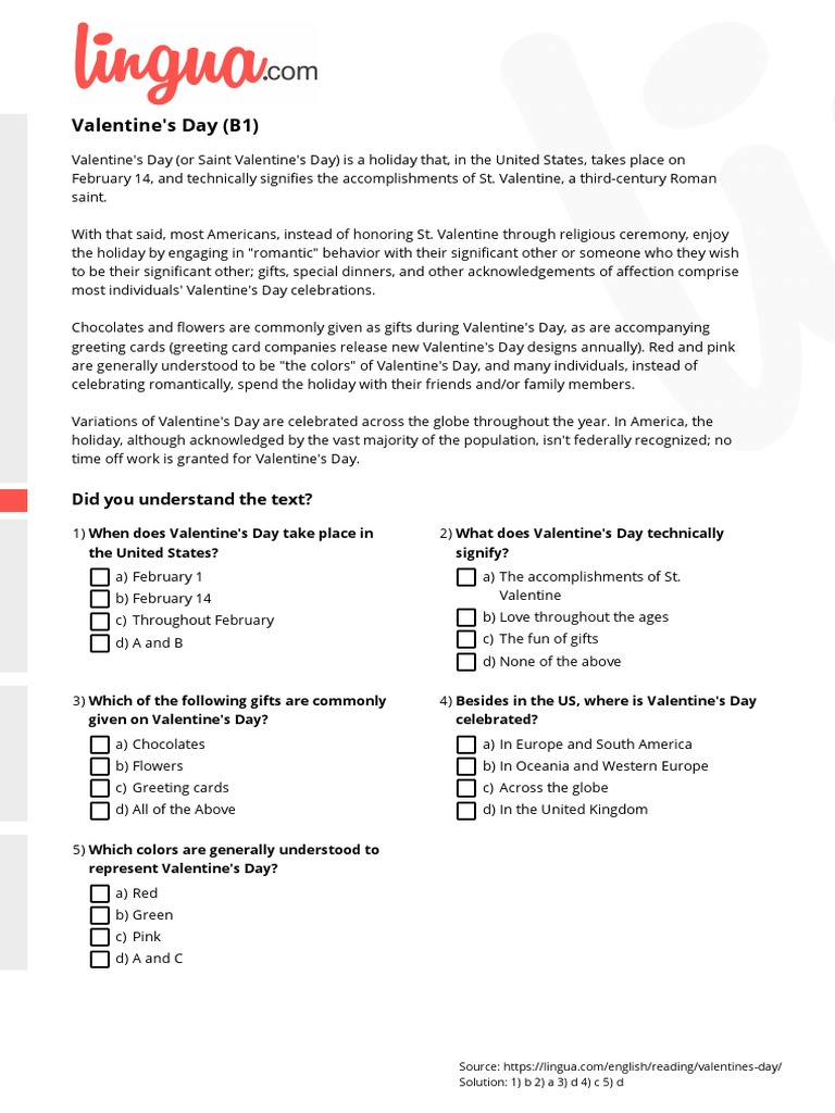 Valentine's Day Overview and Traditions | PDF | Valentine's Day ...