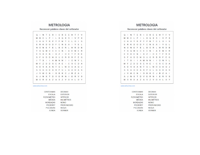 Sopa de Letras Metrologia | PDF