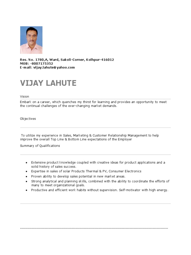 Vijay Lahute: Res. No. 1780, A, Ward, Sakoli-Corner, Kolhpur-416012 MOB ...