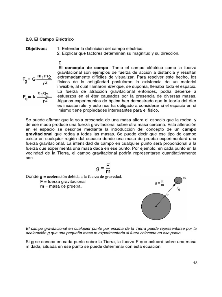 2 8 El Campo El Ctrico | PDF | Campo (física) | Gravedad