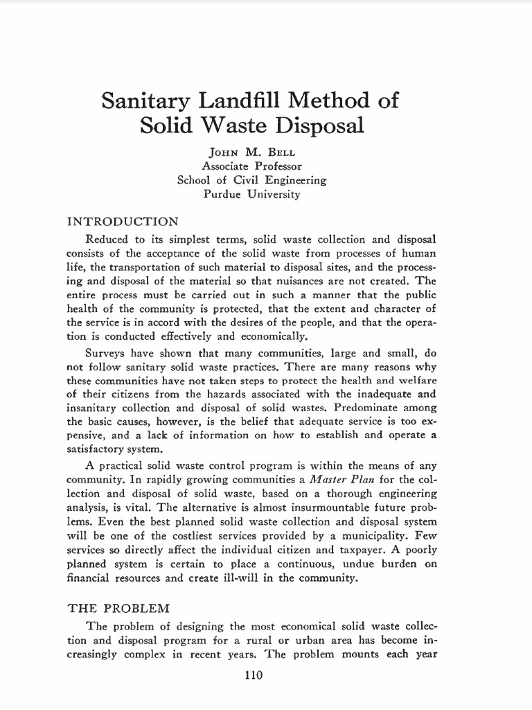 Sanitary Landfill Method of Solid Waste Disposal | PDF | Waste ...