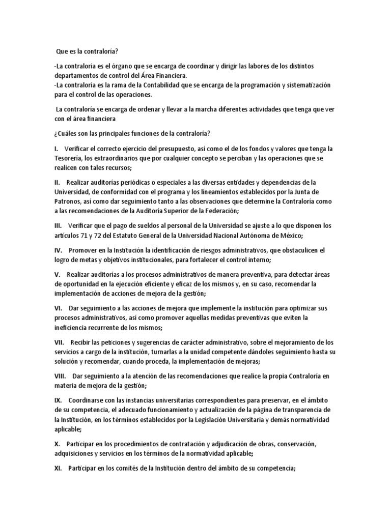 Que Es La Contraloría | PDF | Contabilidad | Auditoría