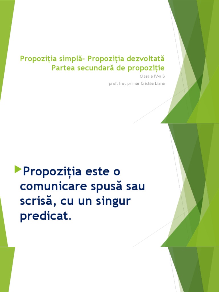 Propozitia Partea Secundara de Propozitie | PDF