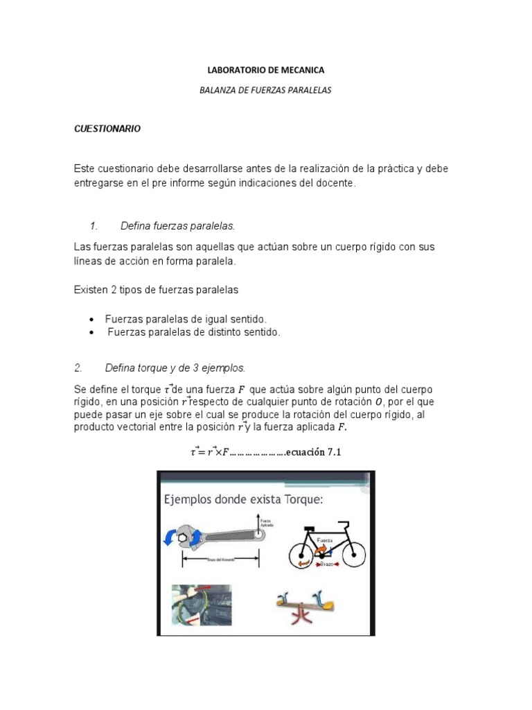 LABORATORIO DE Torque | PDF | Vector Euclidiano | Rotación