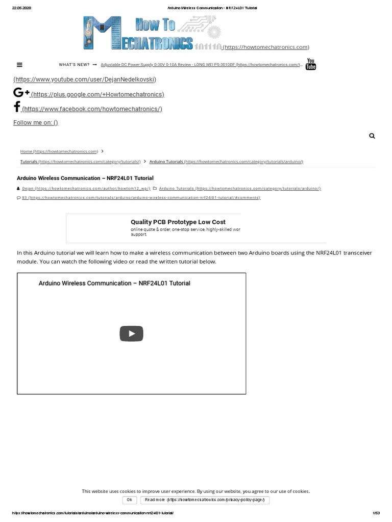 Arduino Wireless Communication Nrf24l01 Tutorial Pdf Subroutine Electronics