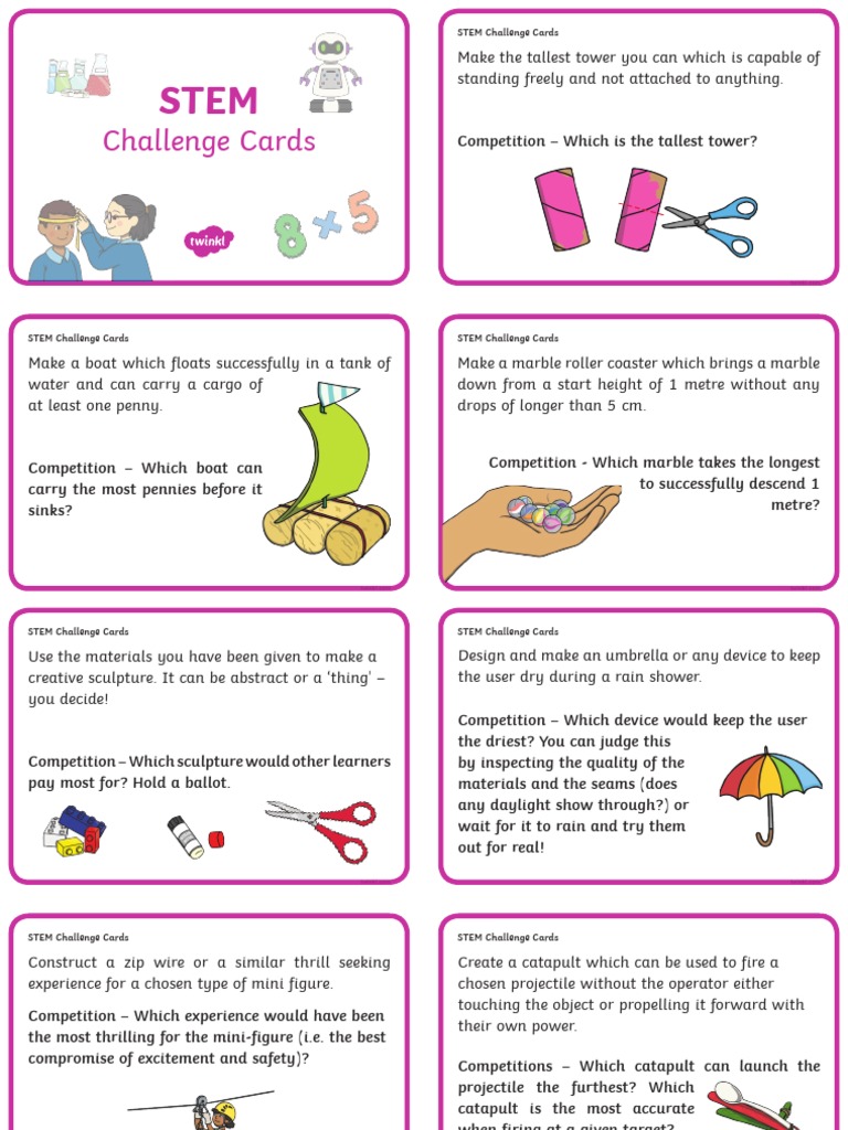Challenge Cards: Competition - Which Is The Tallest Tower? | PDF ...