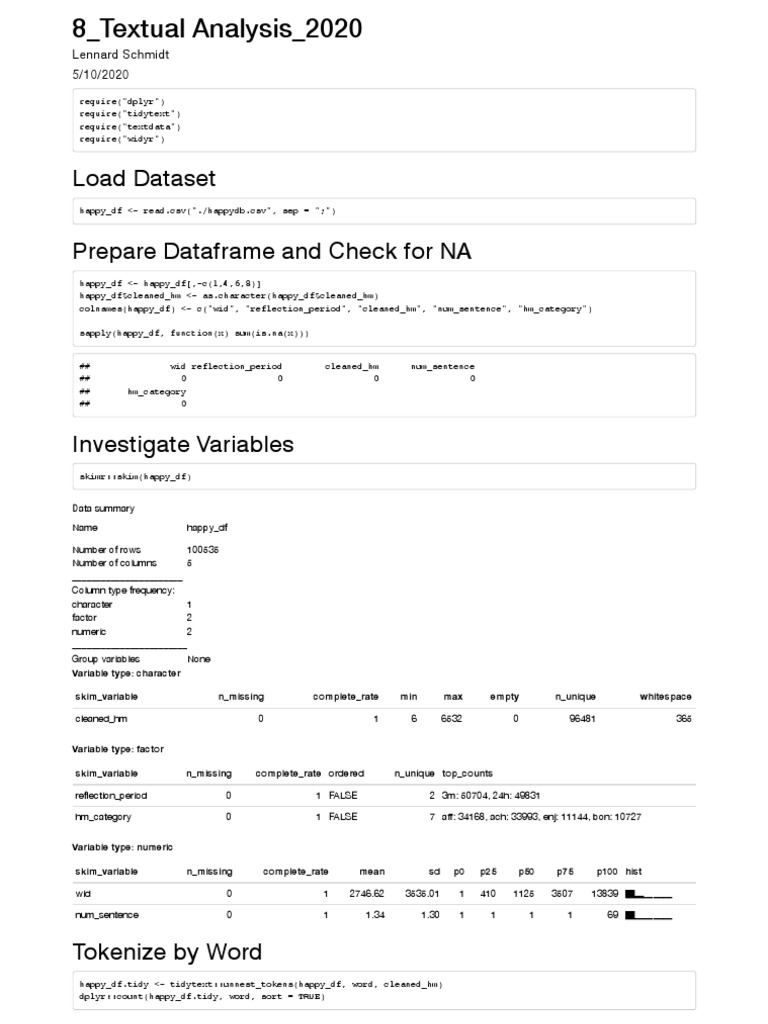 8 - Textual Analysis - 2020 | PDF | Information Science | Applied ...