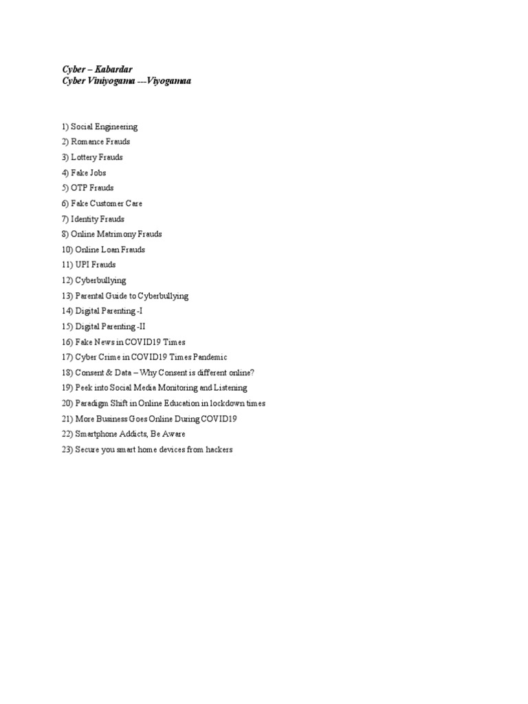 Cyber Safety: Fraud and Parenting Guide | PDF