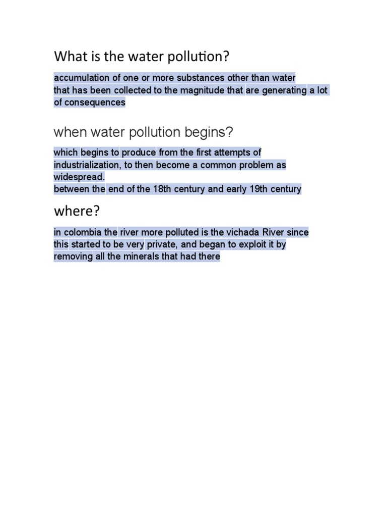 Water Pollution | PDF