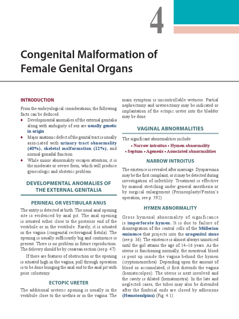 Congenital Malformation of Female Genital Organs: Vaginal Abnormalities ...
