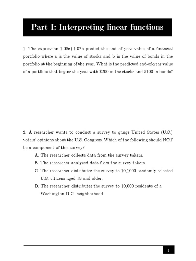 Interpreting Linear Functions | PDF | Experiment | Scientific Control