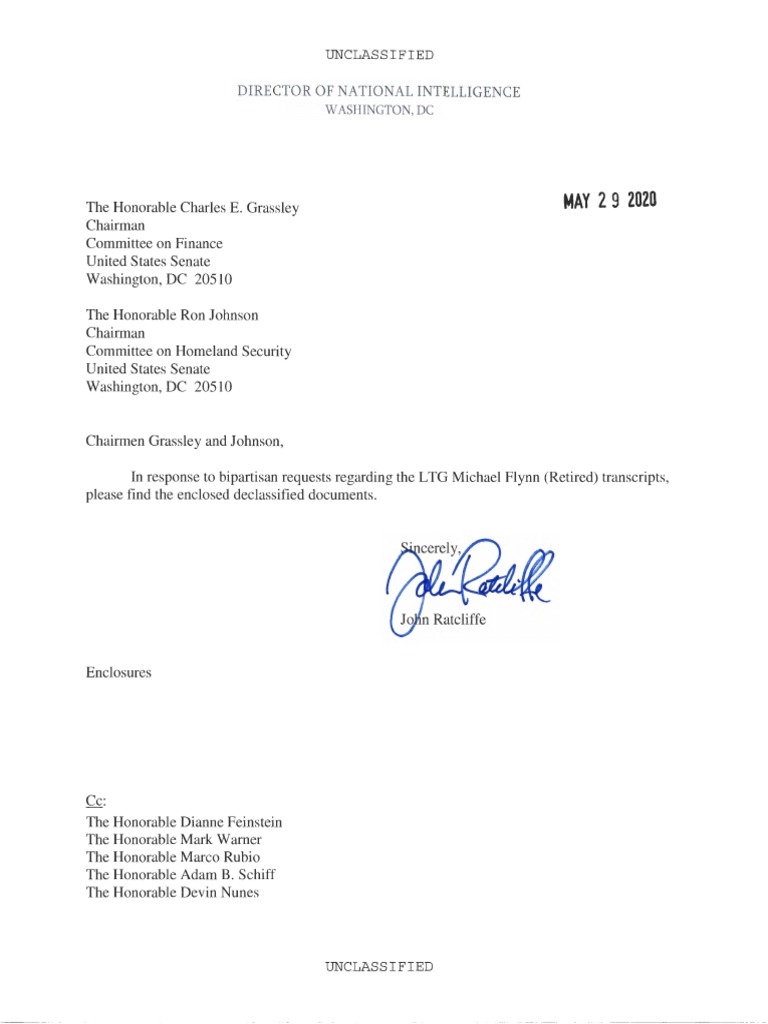 Ratcliffe Letter To Johnson & Grassley | PDF