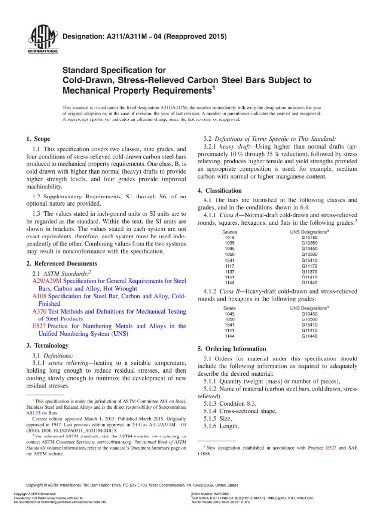 ASTM A311-A311M - 04 Steels | PDF