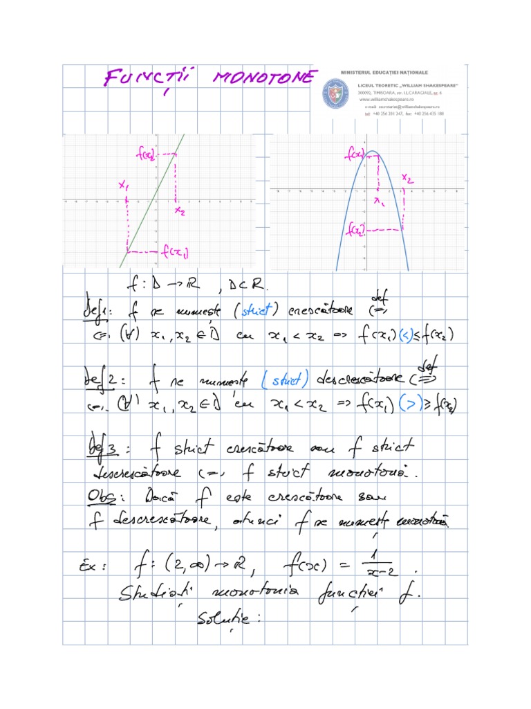 Functii Monotone PDF | PDF