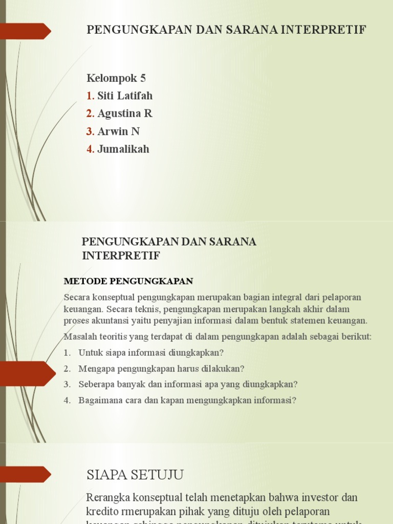 Pengungkapan Dan Sarana Interpretif | PDF | Pengelolaan Keuangan & Uang
