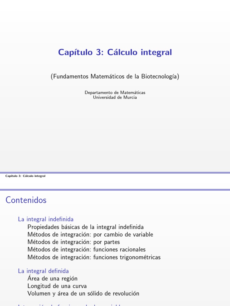 Capitulo3 Calculo Integral | Descargar gratis PDF | Integral | Cálculo