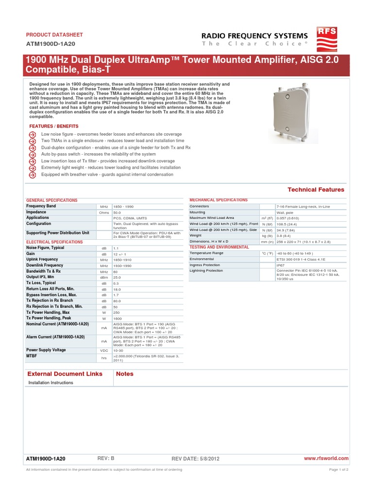 Atm1900d 1a20 PDF | PDF | Decibel | Manufactured Goods