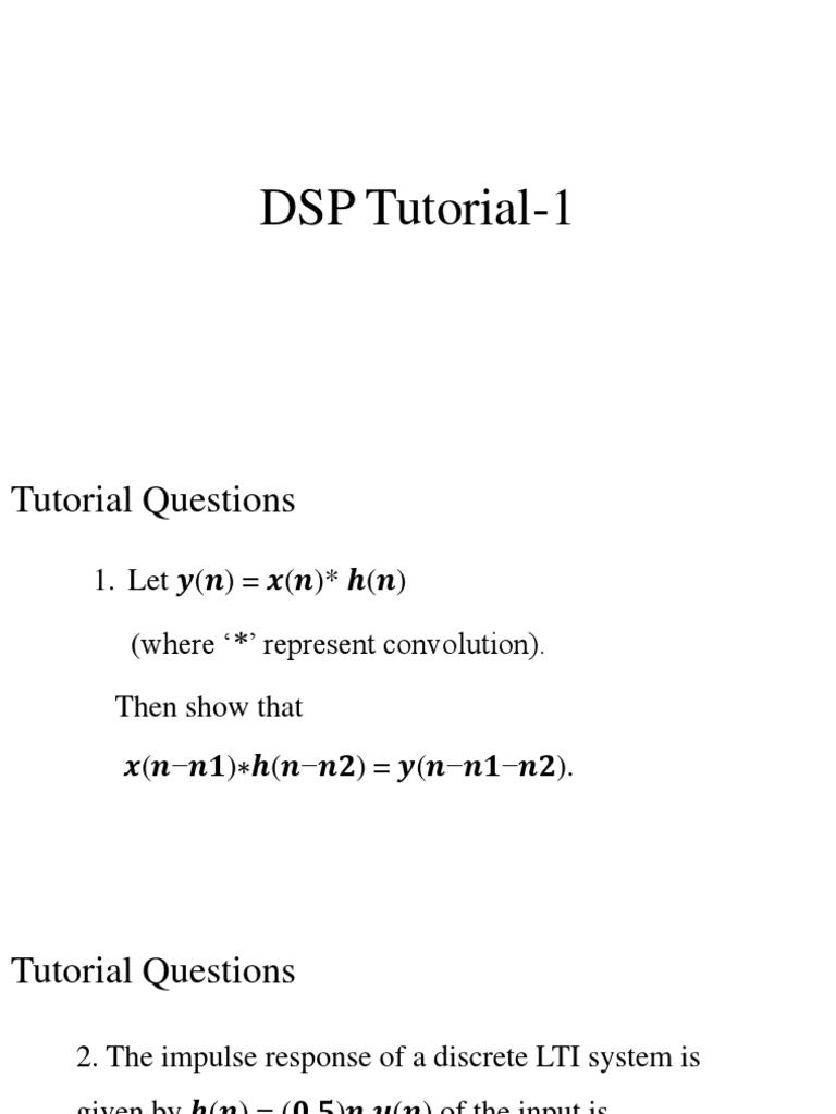 DSP Tutorial-1 | PDF | Theoretical Computer Science | Computational Science