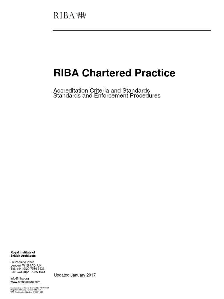 RIBA Chartered Practice: Accreditation Criteria and Standards Standards ...
