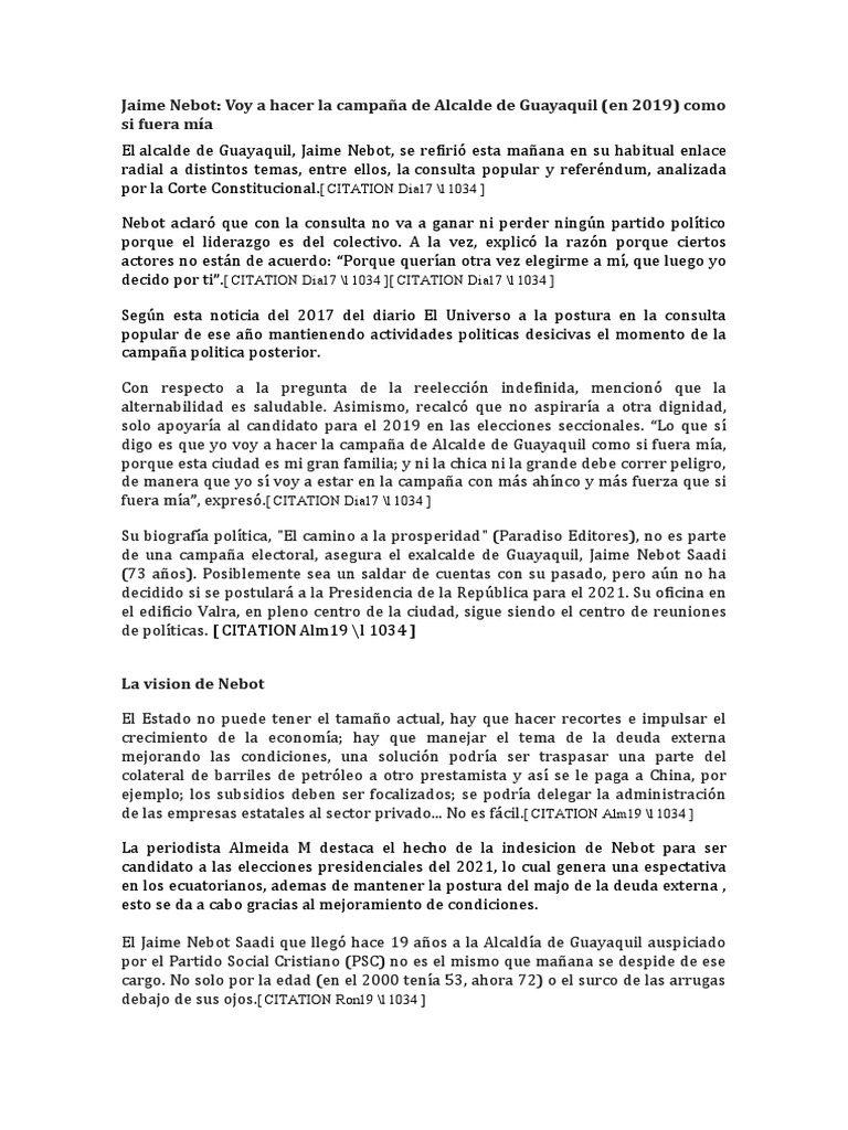 Jaime Nebot | PDF | Ecuador | Gobierno
