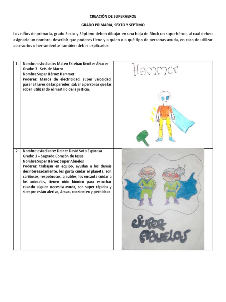 Creacion de Superheroe | PDF | Naturaleza