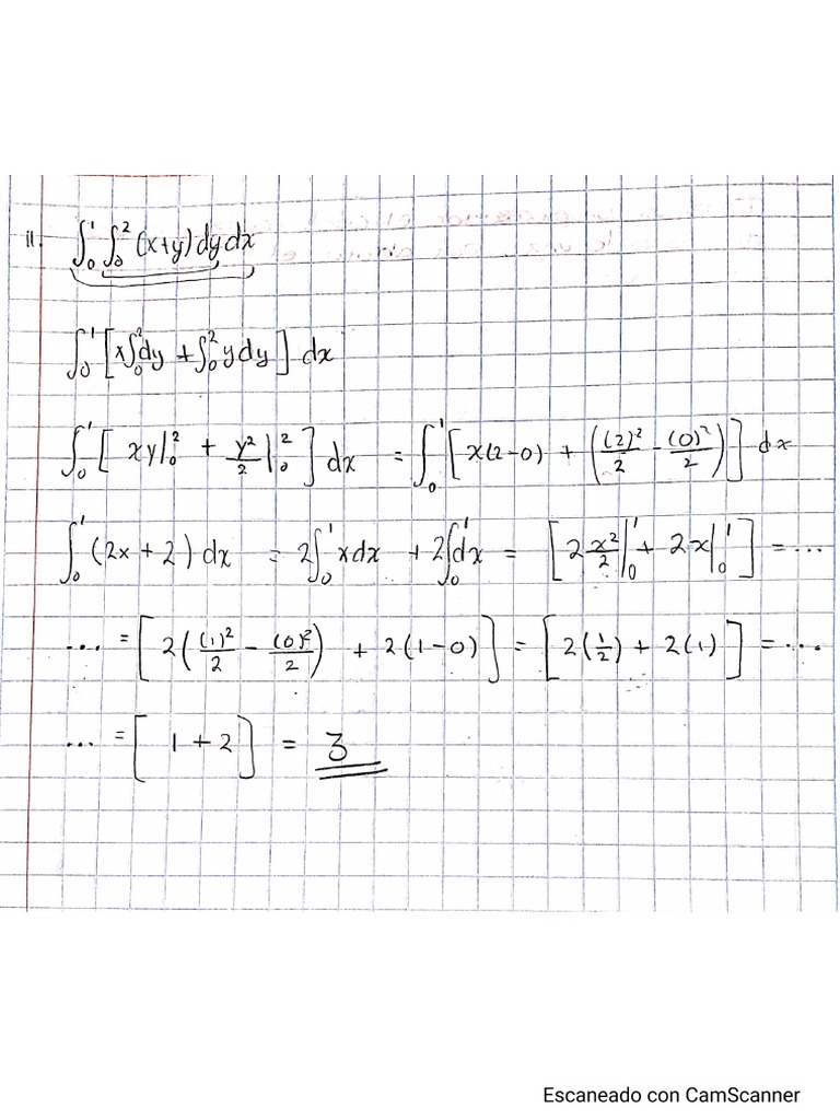 Ejercicios de Integrales Iteradas | PDF