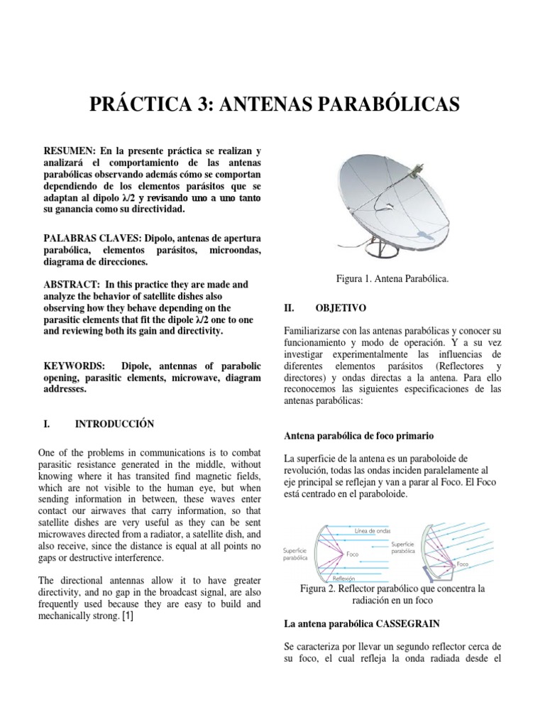 Antenas Parabolicas | PDF | Antena (Radio) | Ingenieria Eléctrica