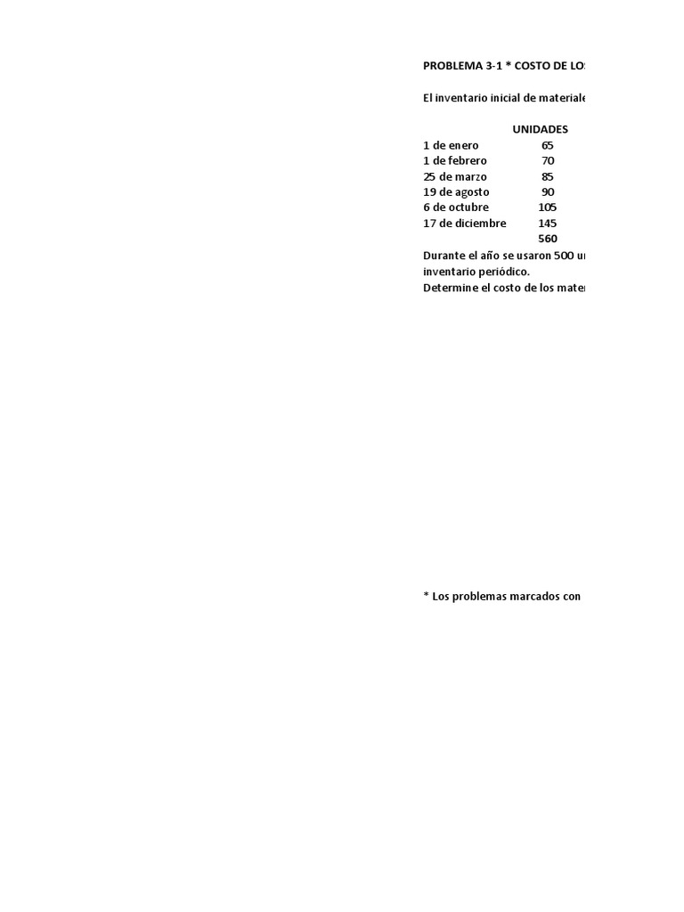 Resolución de Problemas Cap. 3, Materiales | PDF | Inventario | Procesos de negocio