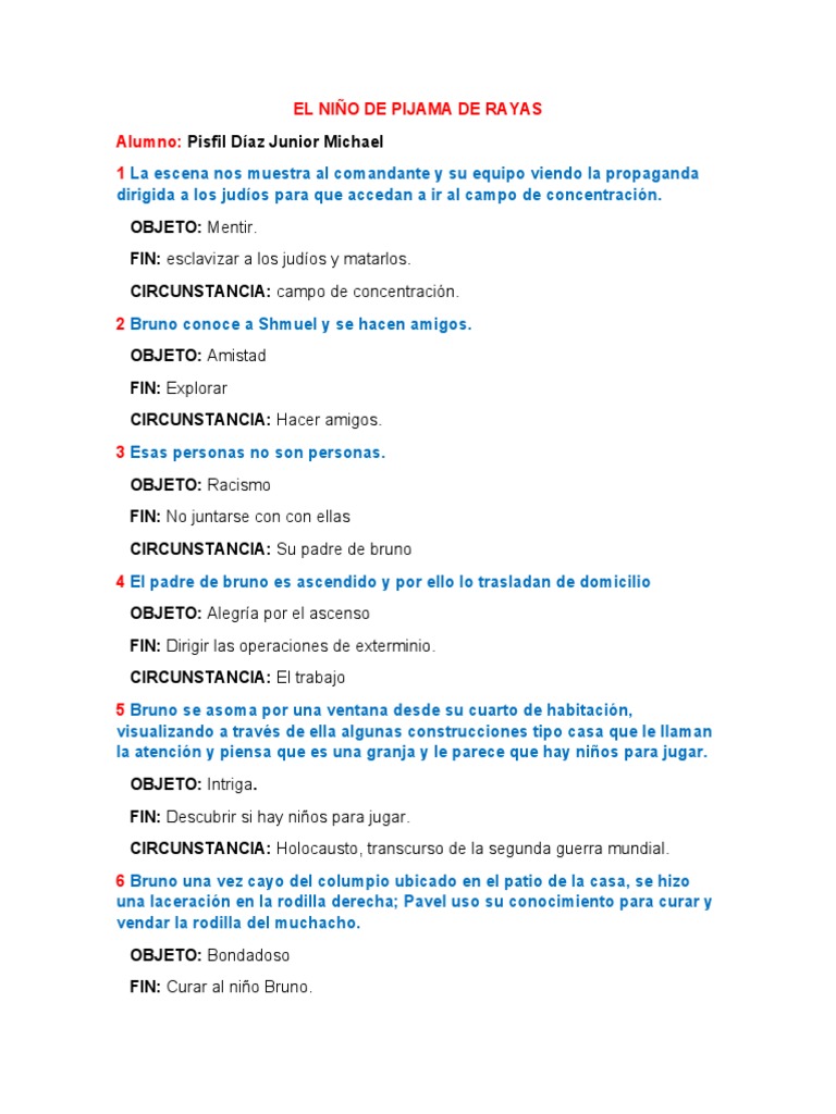 El Niño Con Pijama de Rayas | PDF