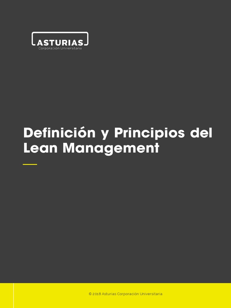 Definición y Principios de Lean Management PDF | PDF | Cadena de valor ...